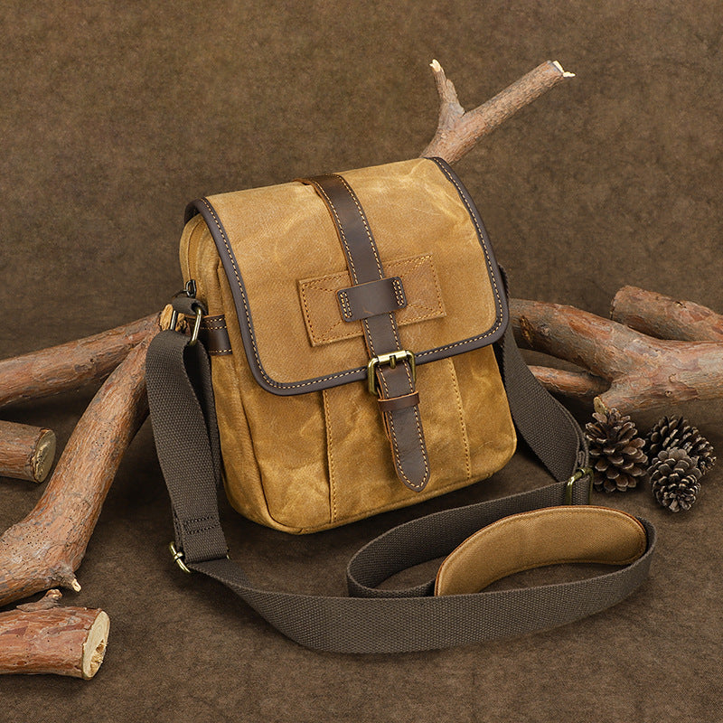 Durable Waterproof Waxed Canvas Messenger Bag - Woosir