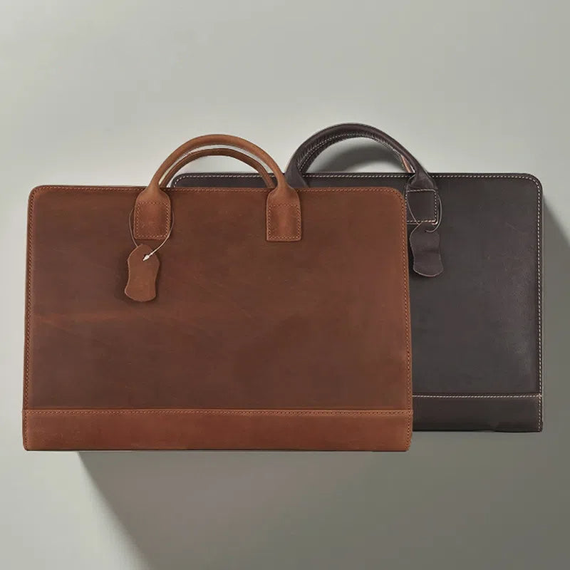 Multifunctional Leather Briefcase for Business - Woosir