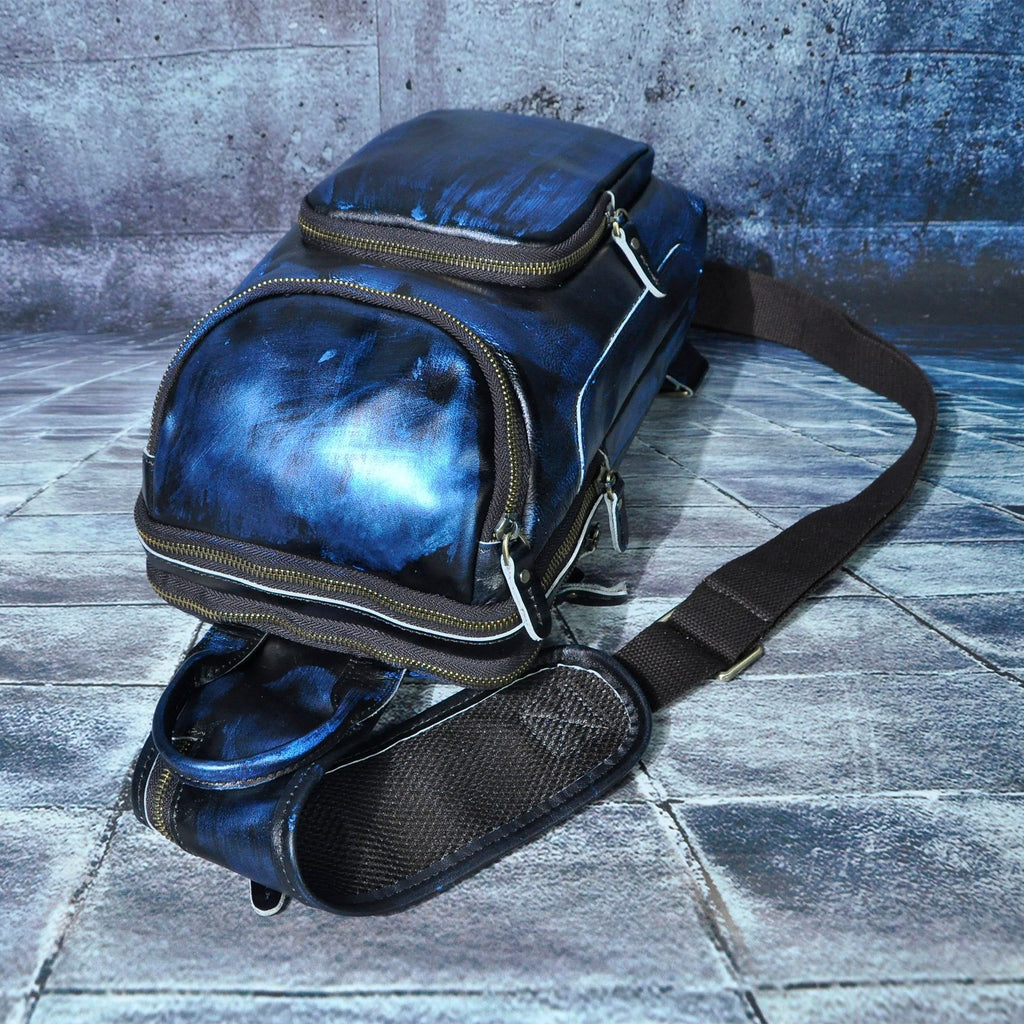 Vintage Leather Sling Bag 12-inch - Woosir