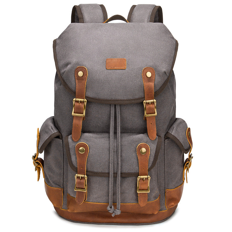 Waxed Canvas Backpack for Travel Outdoor - Woosir