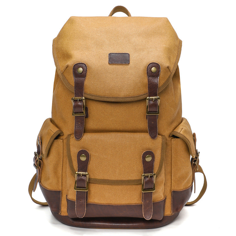 Waxed Canvas Backpack for Travel Outdoor - Woosir