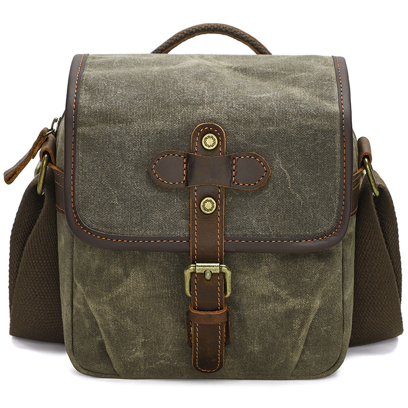 Waxed Canvas Messenger Bag for Photographer - Woosir