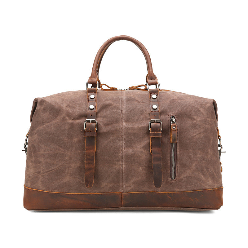 Large Waxed Canvas Weekender Duffle Bag Travel Mens - Woosir