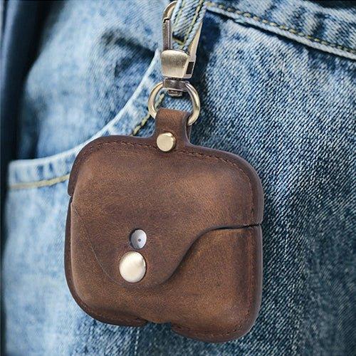 Genuine Leather AirPod Case With Keychain - Woosir