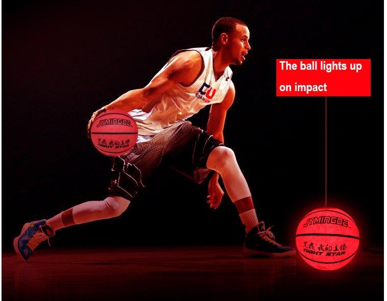 Glow In The Dark Bright LED Basketball + Luminous Net Set - Woosir
