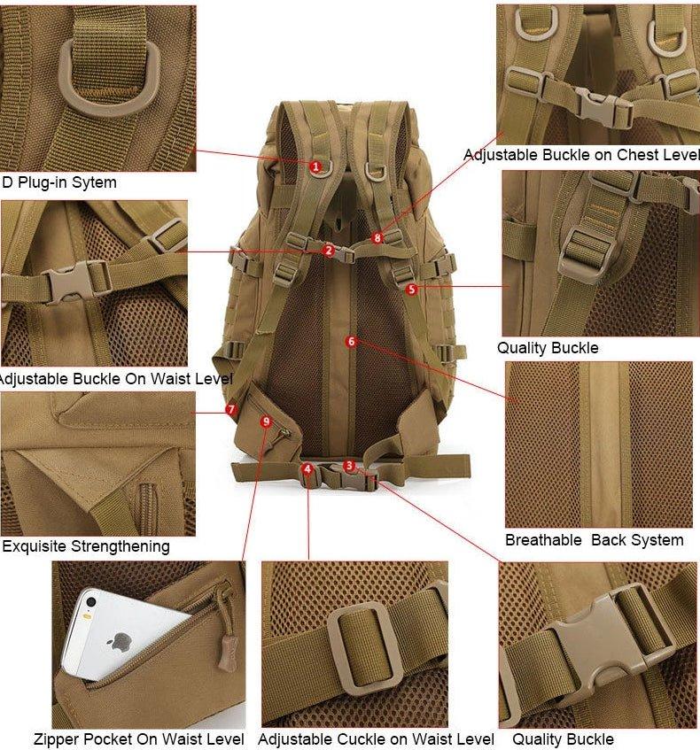 60L Molle Backpack for Man - Woosir