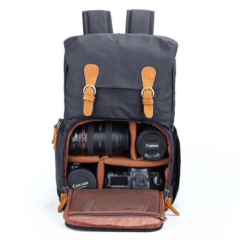 Camera Backpack Canvas with Laptop Compartment - Woosir