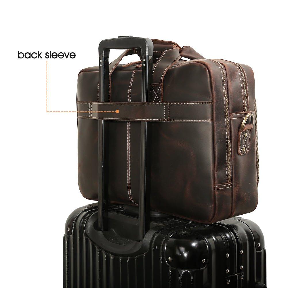 Woosir Vintage Distressed Leather Briefcase for Laptop - Woosir