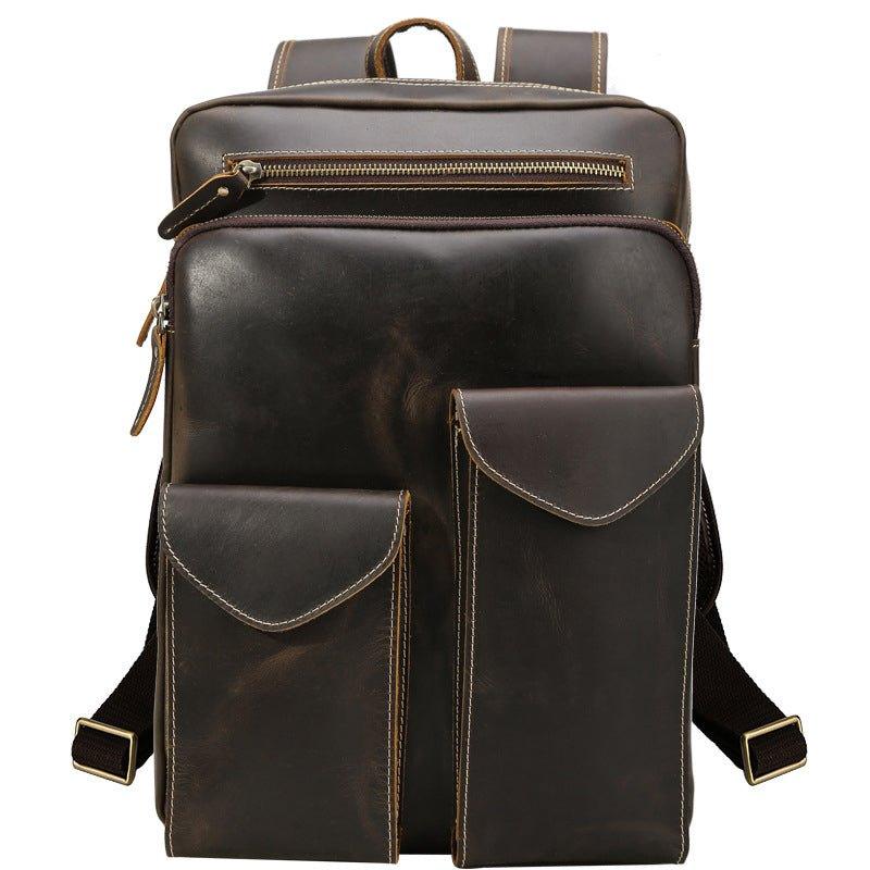 Woosir Vintage Genuine Leather Backpack Fit 14" Laptop - Woosir